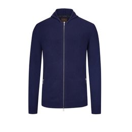 Tom Rusborg PREMIUM Strickjacke aus Kaschmir mit Zip und Kapuze