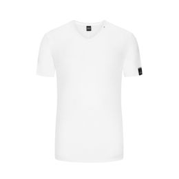 Replay T-Shirt mit Rollkante und V-Ausschnitt