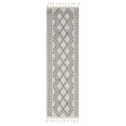 MyFlair Teppich Moroccan Joy, 80 cm x 250 cm, Farbe weiß, rechteckig, Florhöhe 19mm