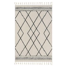 MyFlair Teppich Moroccan Comfort, 140 cm x 200 cm, Farbe weiß, rechteckig, Florhöhe 19mm