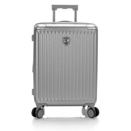 Heys Hartschalen-Trolley Luxe, in verschiedenen Größen und Farben, 4 Rollen, Hartschalen-Koffer Handgepäck-Koffer TSA Schloss Volumenerweiterung, silberfarben