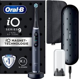 Oral-B Elektrische Zahnbürste iO 9 Luxe Edition, Aufsteckbürsten: 1 St., mit Magnet-Technologie, 7 Putzmodi, Farbdisplay & Lade-Reiseetui, schwarz