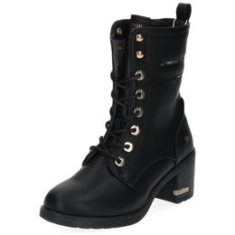 Mustang Stiefelette Damen Größe 37 gold / schwarz Winterschuhe