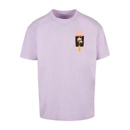 Merchcode T-Shirt 'Summer - Icecream' Herren Größe 4XL dunkelbraun / helllila / apricot / hellorange