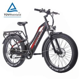 JOBOBIKE E-Bike Robin Frau 26 Zoll Fat-Reifen Elektrofahrrad 7 Gang Shimano Acera Kettenschaltung 250W Heckmo