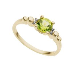 Firetti Diamantring Schmuck Geschenk Gold 333 Damenring Goldring Diamant, mit Peridot - mit Brillanten, gelb|goldfarben|grün
