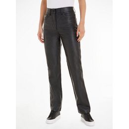 Calvin Klein Jeans Lederimitathose FAUX LEATHER HIGH RISE STRAIGHT, schwarz