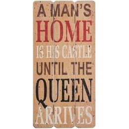 MyFlair Holzschild "A man's home is his castle"