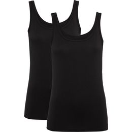 Schiesser Modal Essentials Unterhemd, 2er-Pack, für Damen, schwarz, 38