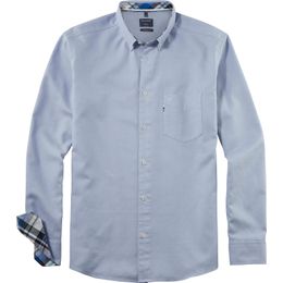 OLYMP Freizeithemd, Regular-Fit, Langarm, Button-Down-Kragen, für Herren, blau, L