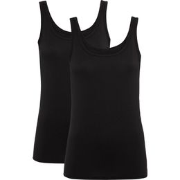 Schiesser Modal Essentials Unterhemd, 2er-Pack, für Damen, schwarz, 36