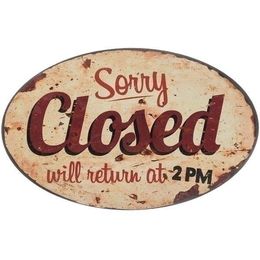 MyFlair Metallschild "Sorry closed"