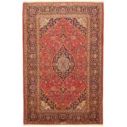Nain Trading Orientteppich Keshan 144x221 Handgeknüpfter Orientteppich / Perserteppich, rechteckig, Höhe: 12 mm, rot