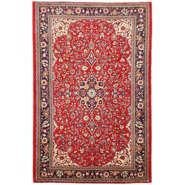 Nain Trading Orientteppich Keshan 135x209 Handgeknüpfter Orientteppich / Perserteppich, rechteckig, Höhe: 12 mm, rot