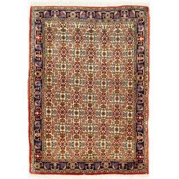Nain Trading Orientteppich Bidjar 84x119 Handgeknüpfter Orientteppich / Perserteppich, rechteckig, Höhe: 15 mm, braun|rot