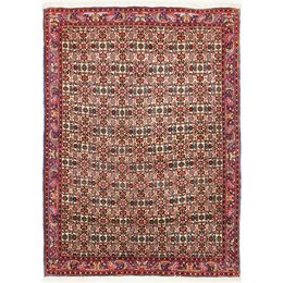 Nain Trading Orientteppich Bidjar 95x133 Handgeknüpfter Orientteppich / Perserteppich, rechteckig, Höhe: 15 mm, braun|rot