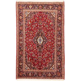 Nain Trading Orientteppich Keshan 131x213 Handgeknüpfter Orientteppich / Perserteppich, rechteckig, Höhe: 12 mm, rot