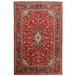 Nain Trading Orientteppich Keshan 144x218 Handgeknüpfter Orientteppich / Perserteppich, rechteckig, Höhe: 12 mm, rot