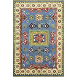 Nain Trading Orientteppich Kazak 124x183 Handgeknüpfter Orientteppich, rechteckig, Höhe: 5 mm, beige