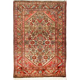 Nain Trading Orientteppich Rudbar 103x152 Handgeknüpfter Orientteppich / Perserteppich, rechteckig, Höhe: 12 mm, rot