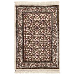 Nain Trading Orientteppich Indo Täbriz 63x91 Handgeknüpfter Orientteppich, rechteckig, Höhe: 12 mm, beige|braun