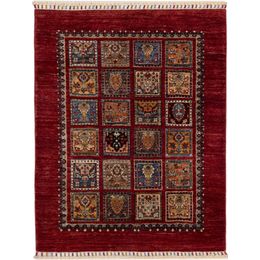 Nain Trading Orientteppich Arijana Bakhtiari 84x110 Handgeknüpfter Orientteppich, rechteckig, Höhe: 5 mm, rot
