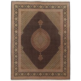 Nain Trading Orientteppich Täbriz 50Raj 302x402 Handgeknüpfter Orientteppich / Perserteppich, rechteckig, Höhe: 7 mm, braun