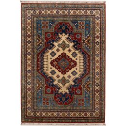 Nain Trading Orientteppich Super Kazak 150x216 Handgeknüpfter Orientteppich, rechteckig, Höhe: 5 mm, braun|rot