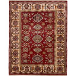 Nain Trading Orientteppich Super Kazak 159x198 Handgeknüpfter Orientteppich, rechteckig, Höhe: 5 mm, braun|rot