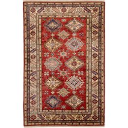 Nain Trading Orientteppich Super Kazak 111x184 Handgeknüpfter Orientteppich, rechteckig, Höhe: 5 mm, braun|rot
