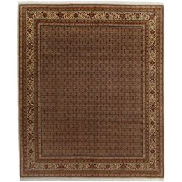 Nain Trading Orientteppich Indo Täbriz 255x309 Handgeknüpfter Orientteppich, rechteckig, Höhe: 12 mm, braun