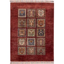 Nain Trading Orientteppich Arijana Bakhtiari 79x112 Handgeknüpfter Orientteppich, rechteckig, Höhe: 5 mm, rot