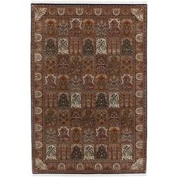 Nain Trading Orientteppich Indo Ghom 201x301 Handgeknüpfter Orientteppich, rechteckig, Höhe: 12 mm, braun