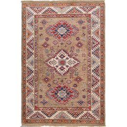 Nain Trading Orientteppich Super Kazak 94x135 Handgeknüpfter Orientteppich, rechteckig, Höhe: 5 mm, braun|rot