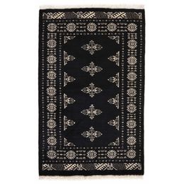 Nain Trading Orientteppich Pakistan Buchara 3ply 80x124 Handgeknüpfter Orientteppich, rechteckig, Höhe: 8 mm, schwarz