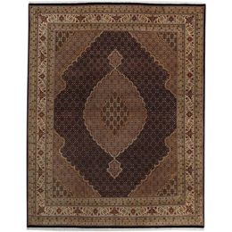 Nain Trading Orientteppich Indo Täbriz 252x311 Handgeknüpfter Orientteppich, rechteckig, Höhe: 12 mm, braun