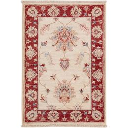 Nain Trading Orientteppich Ziegler Farahan 61x88 Handgeknüpfter Orientteppich, rechteckig, Höhe: 6 mm, beige|rot