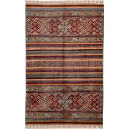 Nain Trading Orientteppich Arijana Shaal 115x186 Handgeknüpfter Orientteppich, rechteckig, Höhe: 5 mm, braun|rot