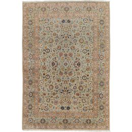 Nain Trading Orientteppich Keshan 395x271 Handgeknüpfter Orientteppich / Perserteppich, rechteckig, Höhe: 12 mm, beige|braun