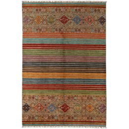Nain Trading Orientteppich Arijana Shaal 204x306 Handgeknüpfter Orientteppich, rechteckig, Höhe: 5 mm, braun|rot