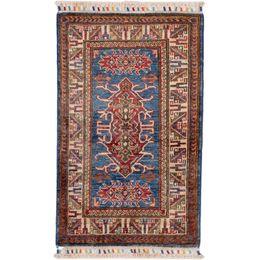 Nain Trading Orientteppich Super Kazak 60x95 Handgeknüpfter Orientteppich, rechteckig, Höhe: 5 mm, braun|rot