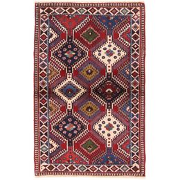 Nain Trading Orientteppich Yalameh 84x131 Handgeknüpfter Orientteppich / Perserteppich, rechteckig, Höhe: 12 mm, rot