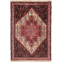 Nain Trading Orientteppich sanendaj 67x99 Handgeknüpfter Orientteppich / Perserteppich, rechteckig, Höhe: 10 mm, braun|rot