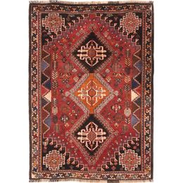 Nain Trading Orientteppich Ghashghai 113x158 Handgeknüpfter Orientteppich / Perserteppich, rechteckig, Höhe: 12 mm, braun|rot