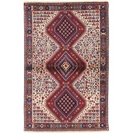 Nain Trading Orientteppich Yalameh 101x156 Handgeknüpfter Orientteppich / Perserteppich, rechteckig, Höhe: 12 mm, rot
