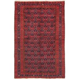 Nain Trading Orientteppich Hamadan 130x193 Handgeknüpfter Orientteppich / Perserteppich, rechteckig, Höhe: 8 mm, rot