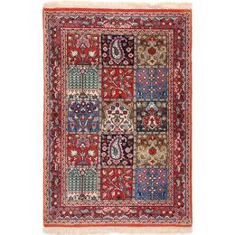 Nain Trading Orientteppich Indo Keshan 101x146 Handgeknüpfter Orientteppich, rechteckig, Höhe: 12 mm, rot