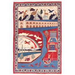 Nain Trading Orientteppich Birdjand 129x179 Handgeknüpfter Orientteppich / Perserteppich, rechteckig, Höhe: 12 mm, rot