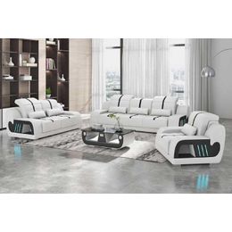 JVmoebel Wohnzimmer-Set Luxus Couchgarnitur Sofagarnitur Komplette Kunstleder Sofa 321