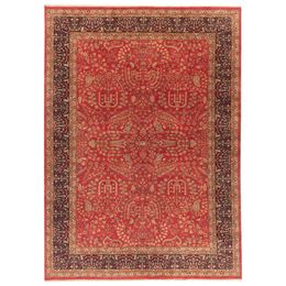 Nain Trading Orientteppich Indo Täbriz Royal 201x279 Handgeknüpfter Orientteppich, rechteckig, Höhe: 12 mm, rot